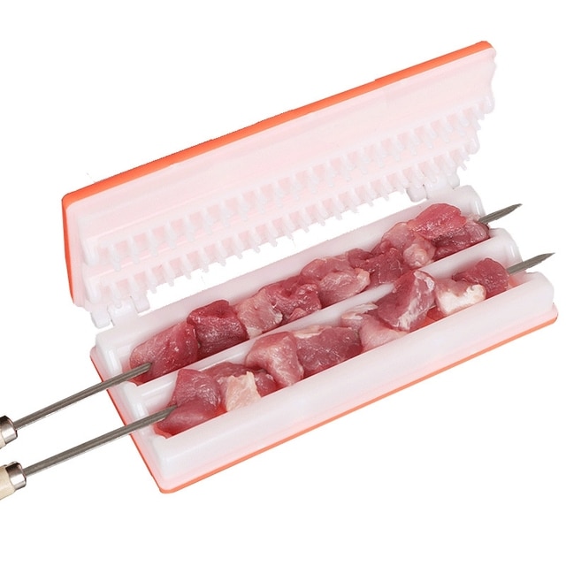 Máquina doble para pinchos de carne » Michollo.com