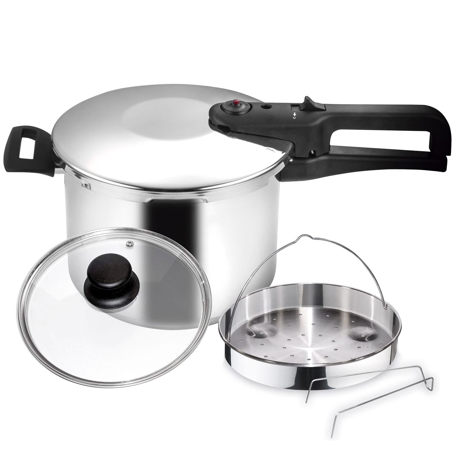 Olla a presión súper rápida de 6 litros con cestillo y tapa » Michollo.com