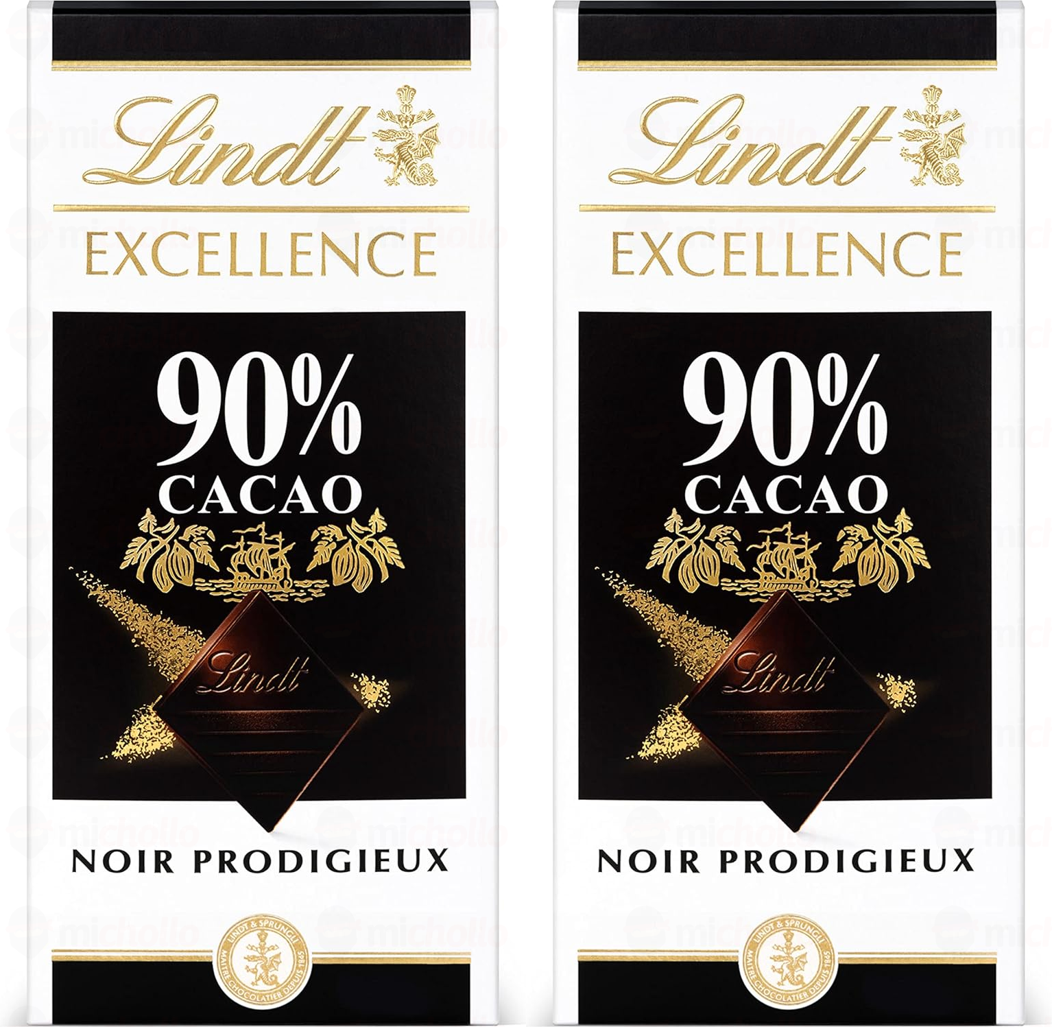 2x 100gr Tableta de chocolate negro Lindt Excelence 90% Cacao ...