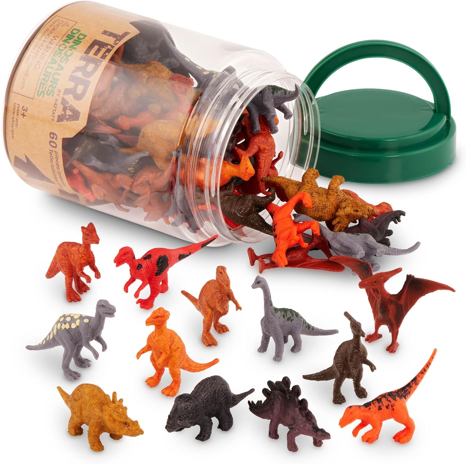 Terra by Battat Tubo de Dinosaurios 60pcs » Michollo.com