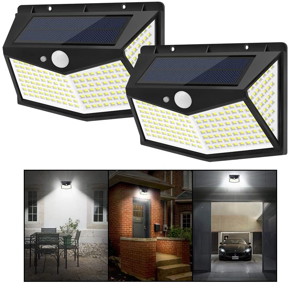 2x Focos Solares 212 LEDs con 3 Modos » Michollo.com