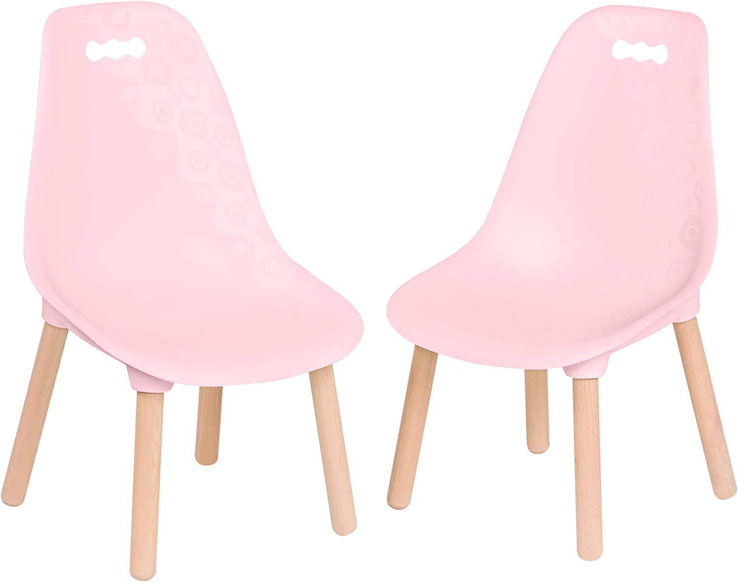 Set 2 sillas infantiles Rosa y madera natural » Michollo.com