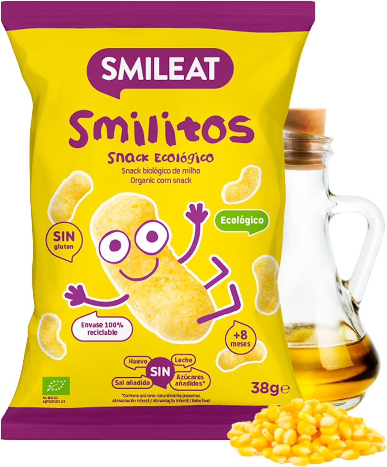 38g Smileat Smilitos Snack Ecológico de Maíz » Michollo.com