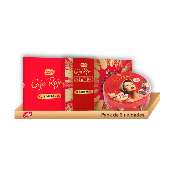 Pack 3 Nestlé Caja Roja Bombones de Chocolate con Leche Surtidos ...