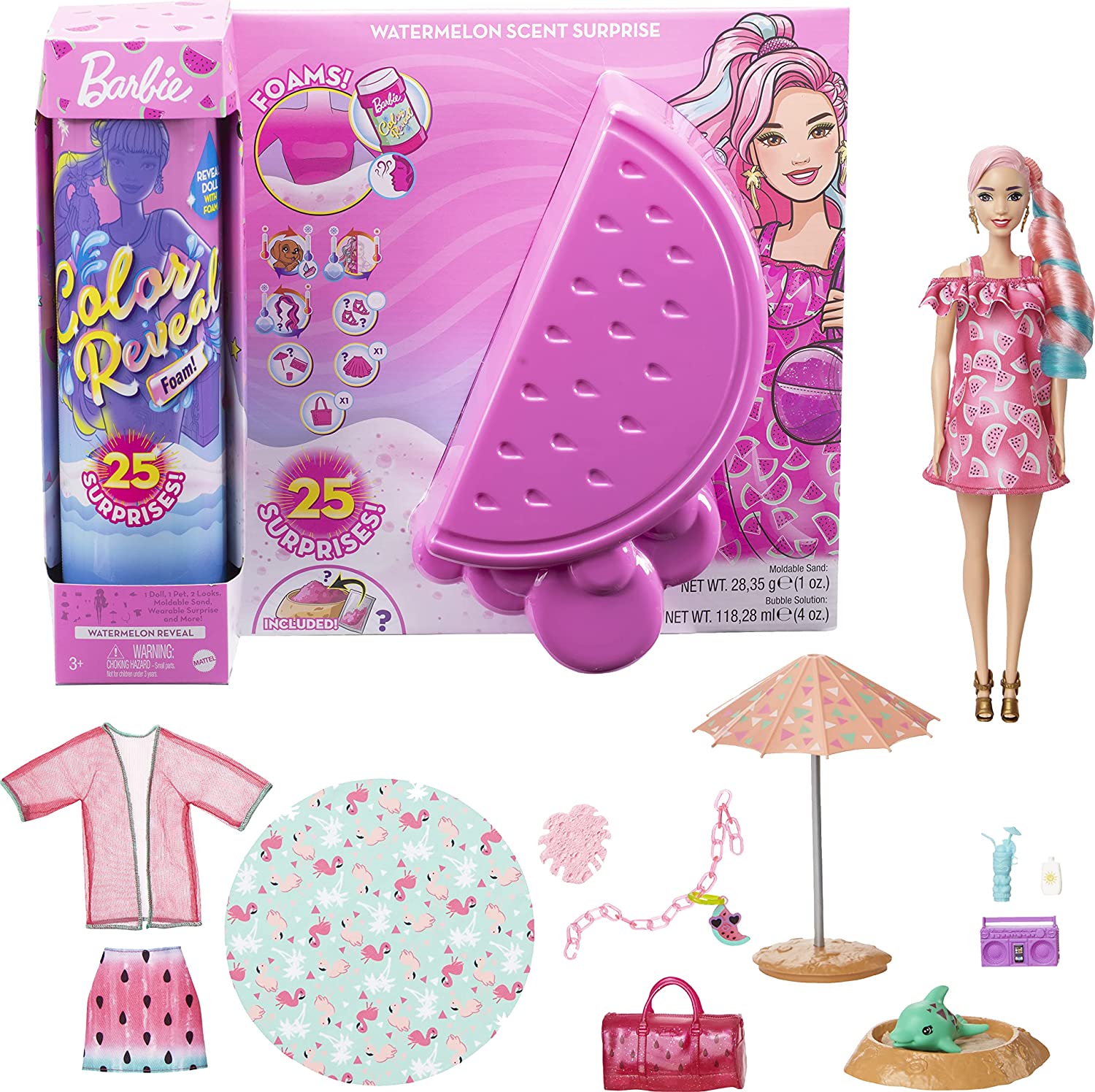 Barbie Color Reveal con espuma Sandía » Michollo.com
