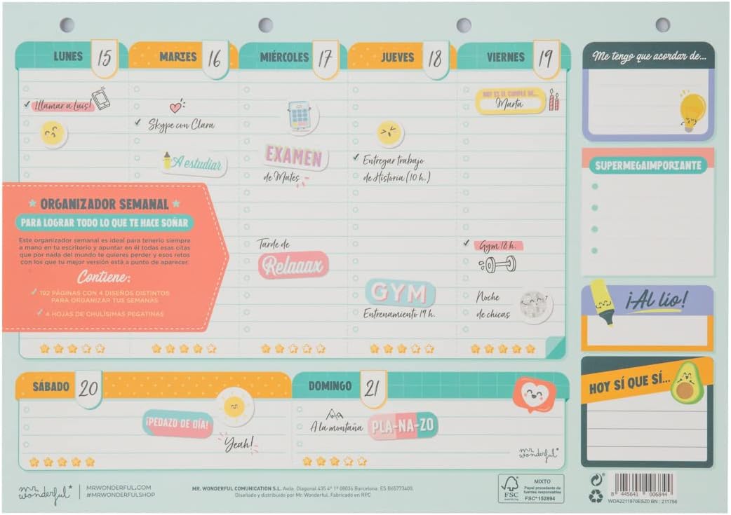 Organizador semanal Mr. Wonderful » Michollo.com