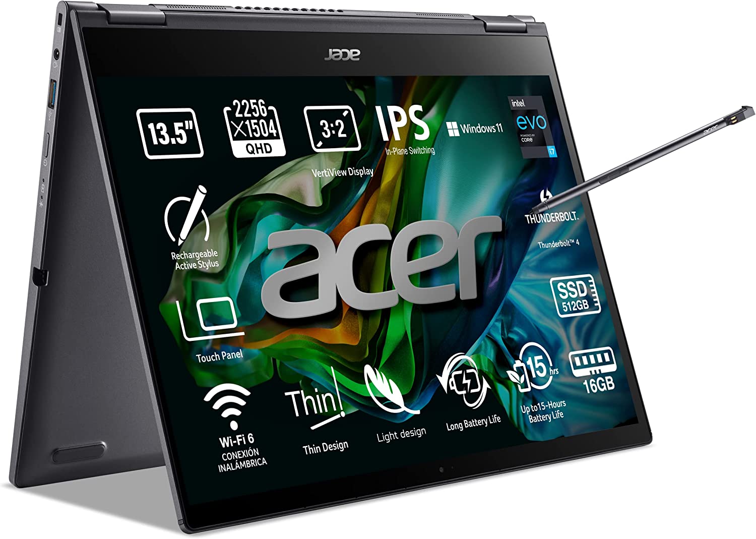 Acer Spin 5 táctil i7 16GB + 512GB Win11 » Michollo.com