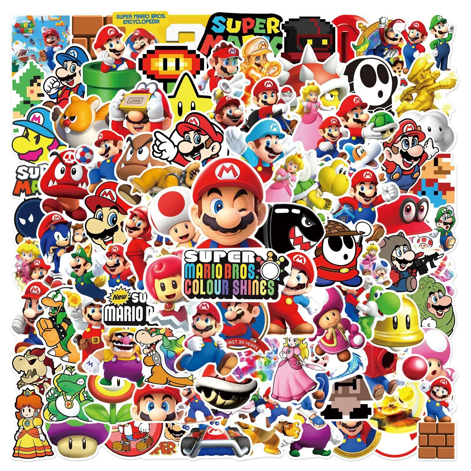 Pack 100 pegatinas de Super Mario » Michollo.com