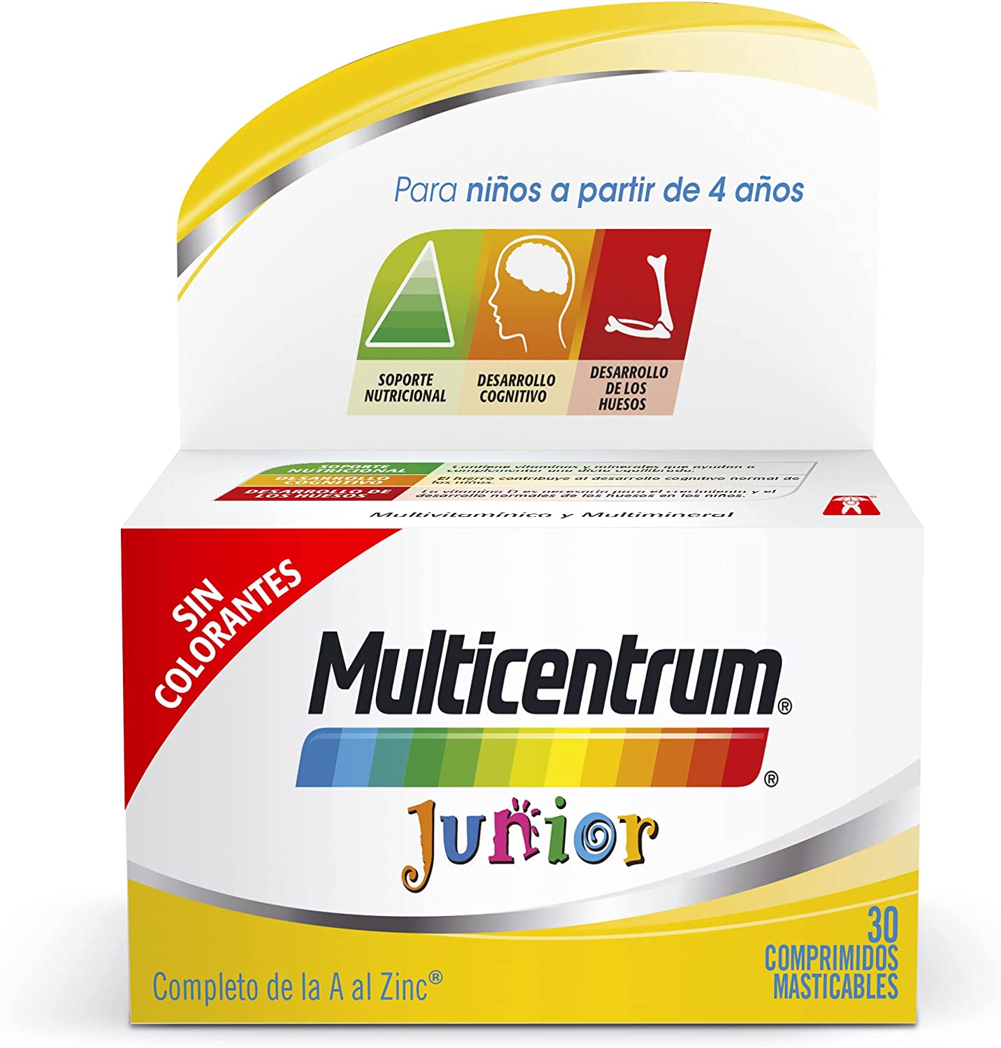 "MULTICENTRUM Junior: Complemento Multivitamínico para Niños de 4+ Años ...