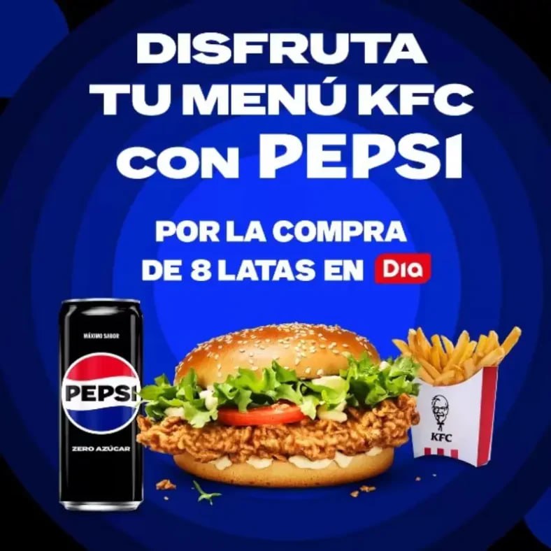 Menú GRATIS KFC »La Clásica» con la compra de 8 Pepsi en DÍA » Michollo.com