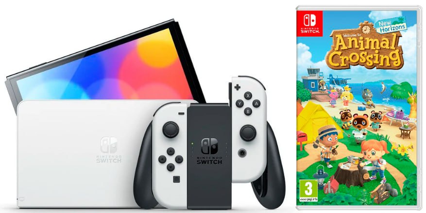 Nintendo Switch OLED + Juego Animal Crossing: New Horizons » Michollo.com