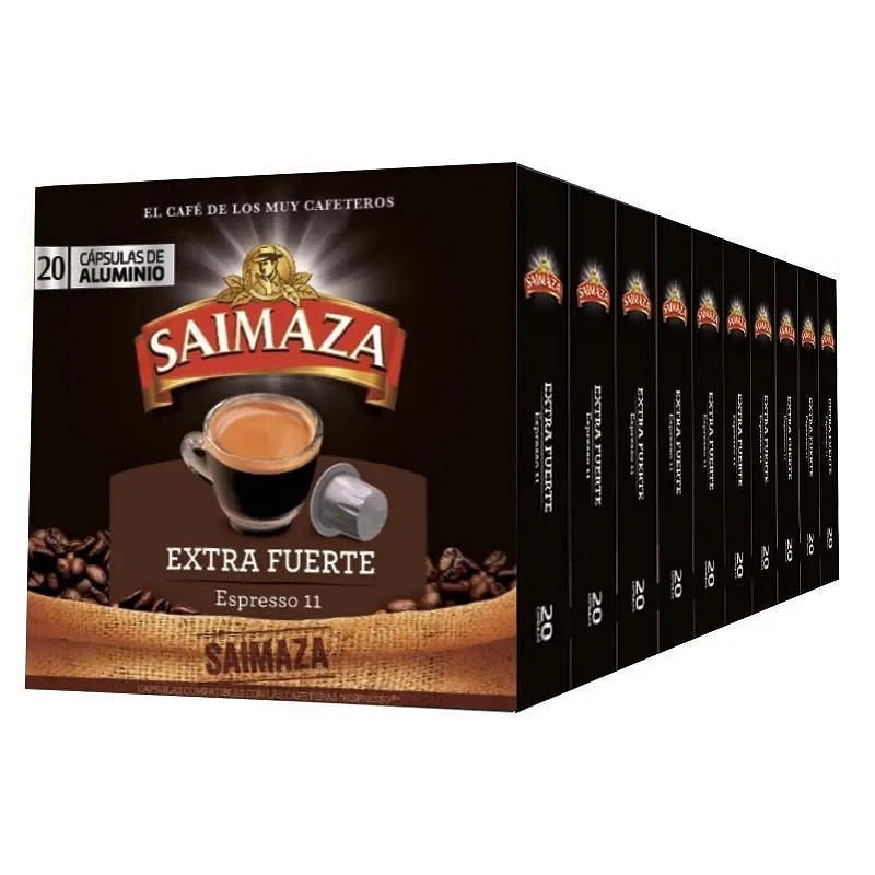 10 cajas de 20 cápsulas Café Espresso Extra Fuerte Saimaza » Michollo.com