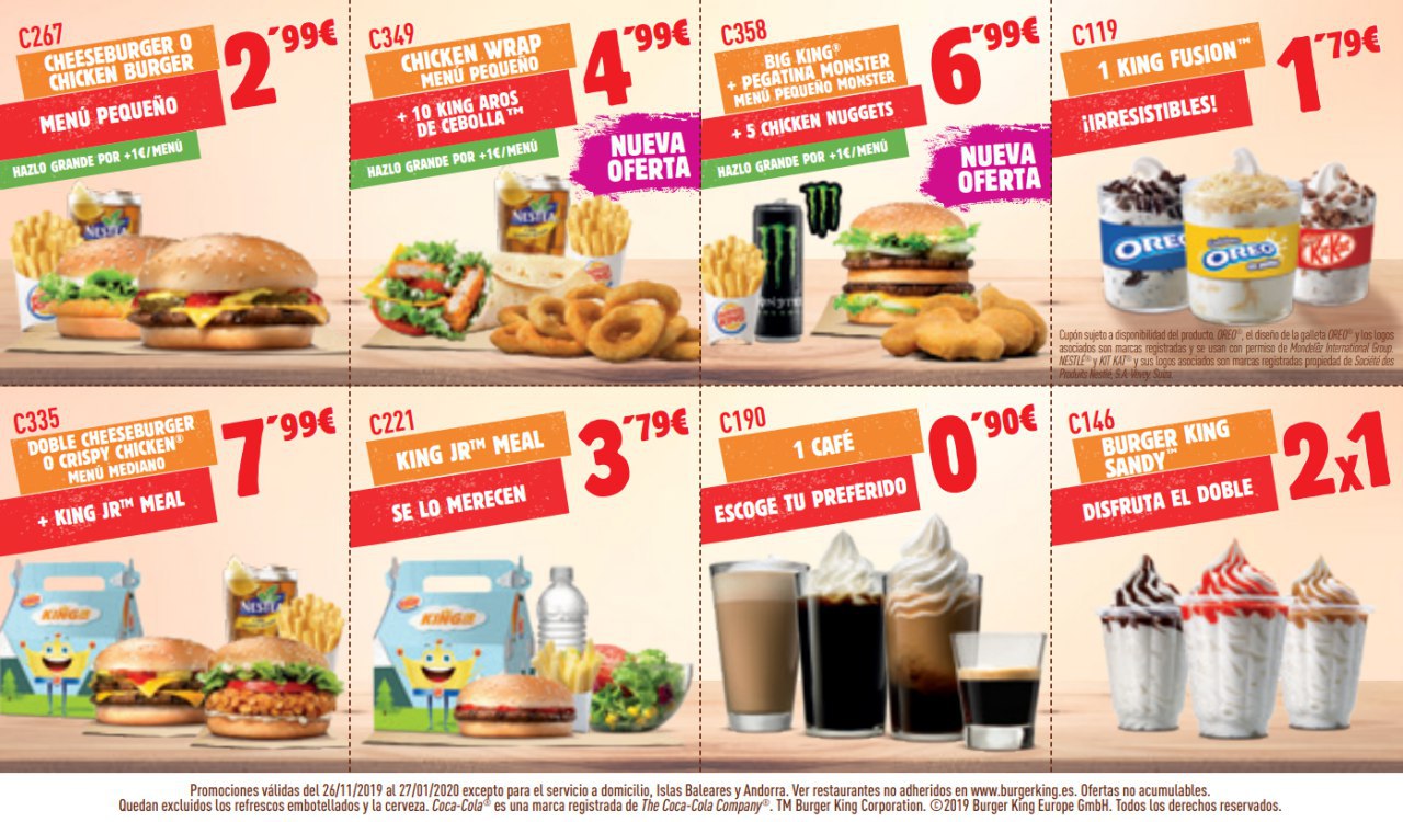 Cupones descuento Diciembre 2019 Burger King - MiChollo