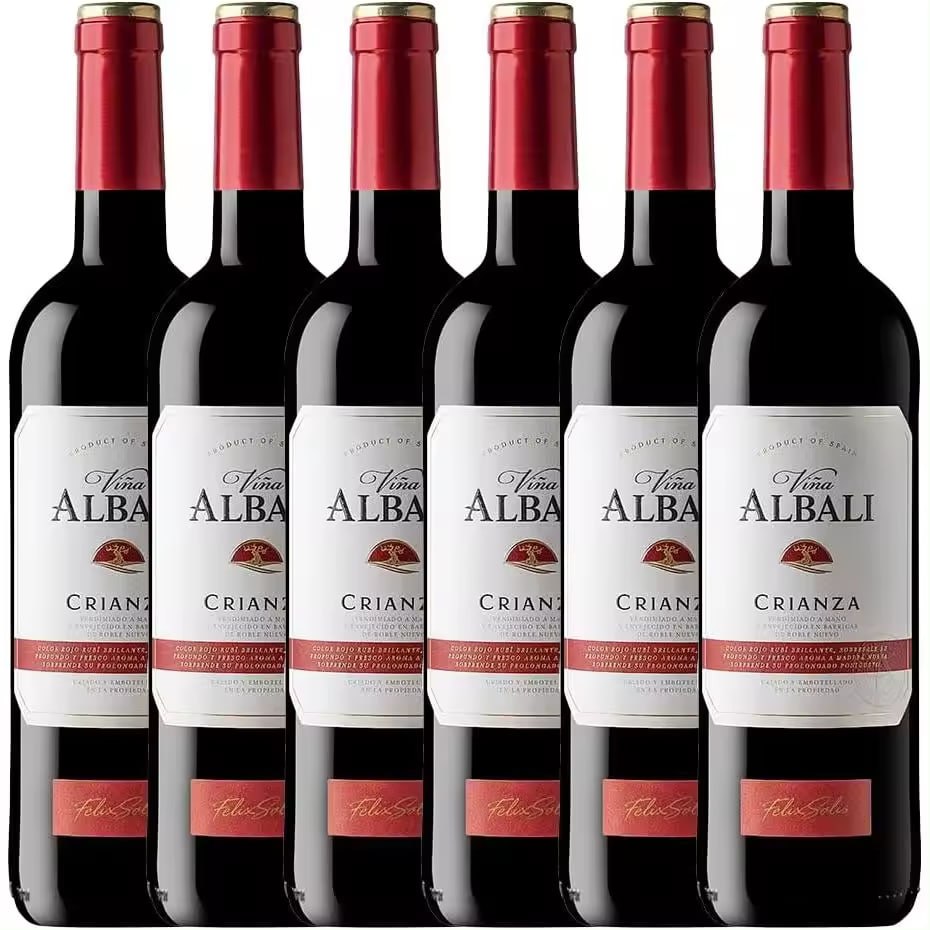 6 botellas 750ml Viña Albali Tempranillo Crianza Tinto D.O » Michollo.com