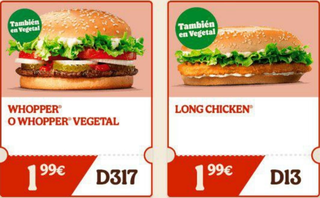 Whopper, Whopper vegetal o Long Chicken en Burger King » Michollo.com