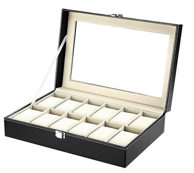 Caja para guardar relojes con 12 compartimentos » Michollo.com